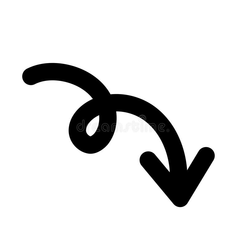 Arrow bent swirl icon stock illustration. Illustration of black - 362433619