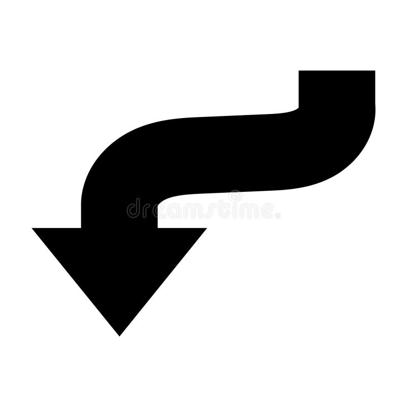 Arrow Bent Thick Direction Modern Stock Illustration - Illustration of ...