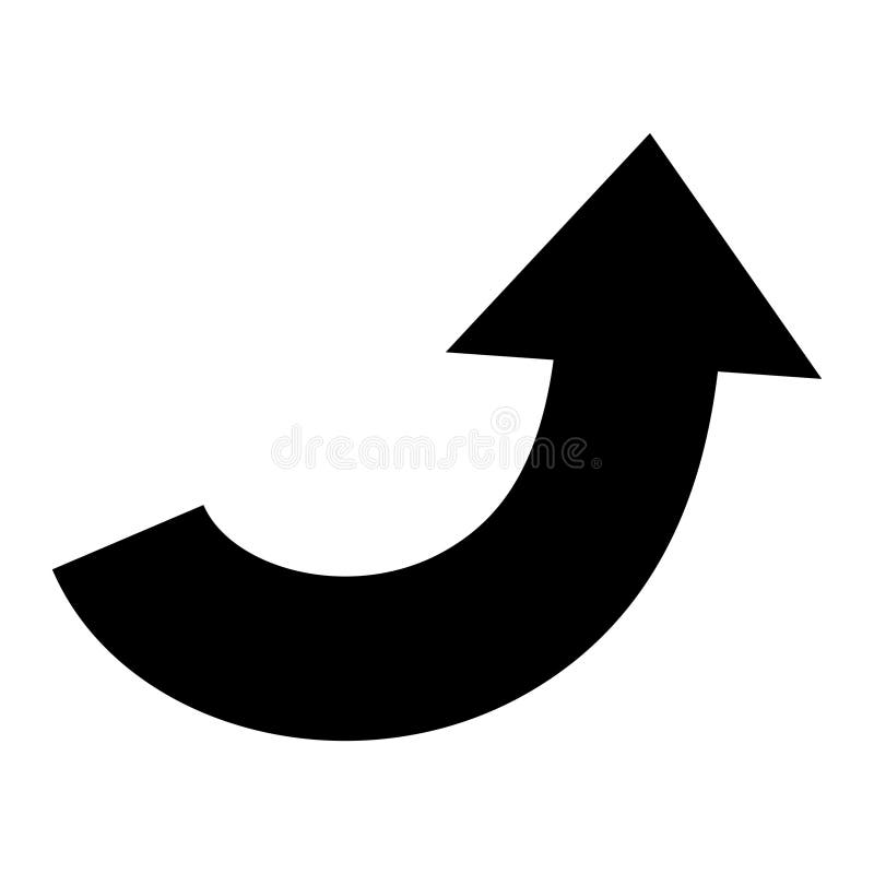 Arrow Bent Upward Curved Bold Navigation Symbol Stock Illustration ...