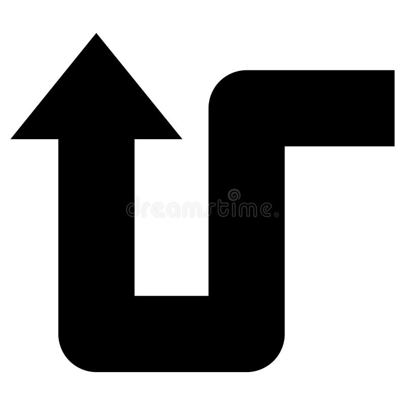 Arrow Bent Upward Square Bold Direction Stock Illustration ...