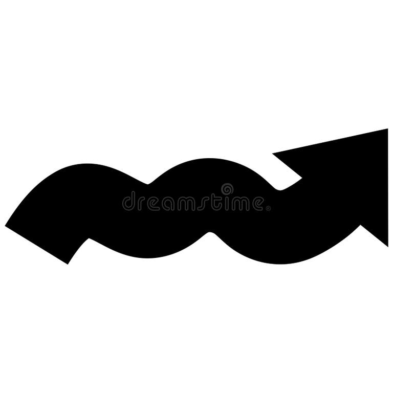 Arrow Bent Zigzag Wavy Bold Direction Stock Illustration - Illustration ...