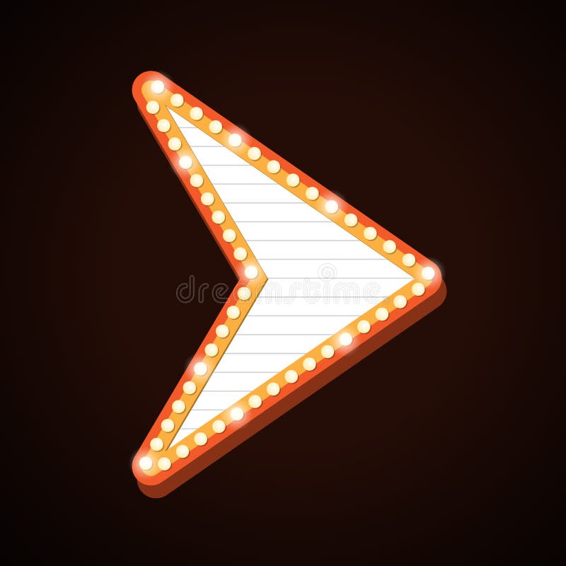 Arrow Billboard Retro Light Frames Theater Sign Stock Vector ...