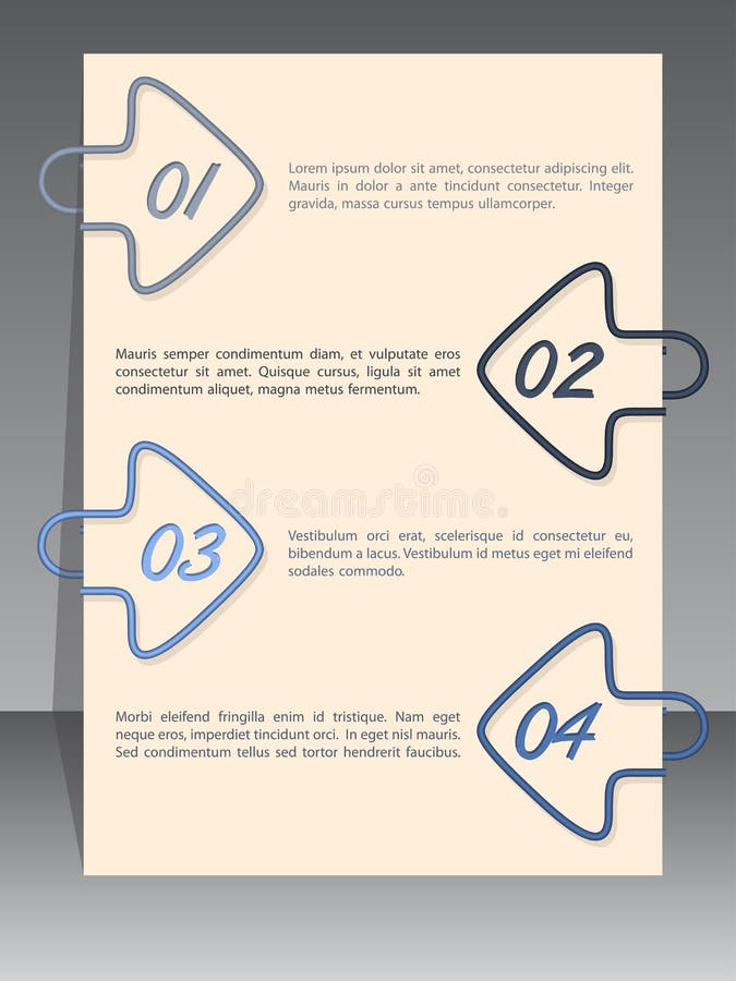 Arrow Binding Clip Infographic with Sample Text Stock Vector ...