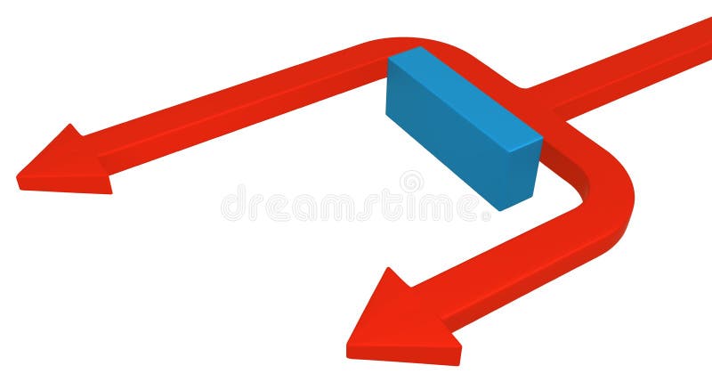 Arrow Blue Block Split stock illustration. Illustration of divide ...