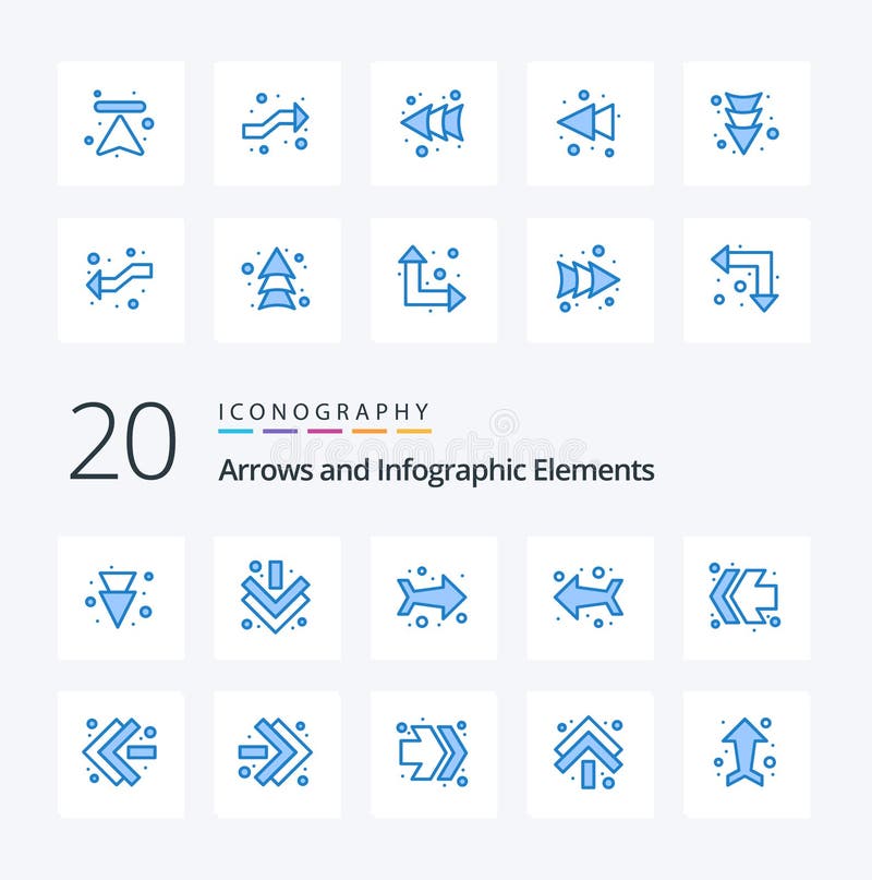 20 Arrow Blue Color Icon Pack Like Arrows Left Arrow Arrow Down Stock ...