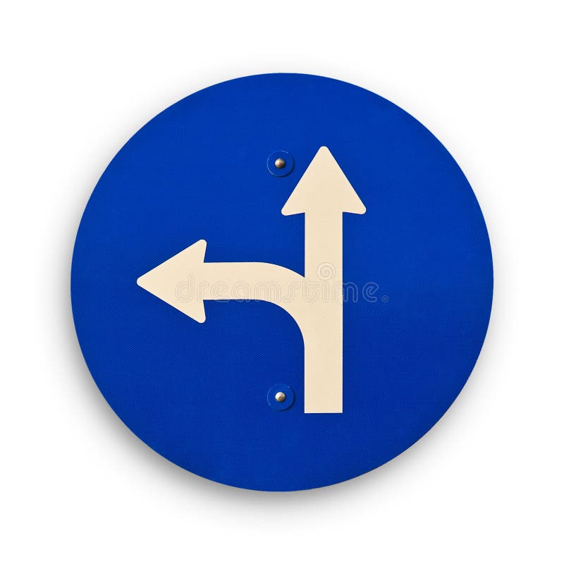 Blue Two Directions Traffic Sign Stock Photo - Image of urban ...