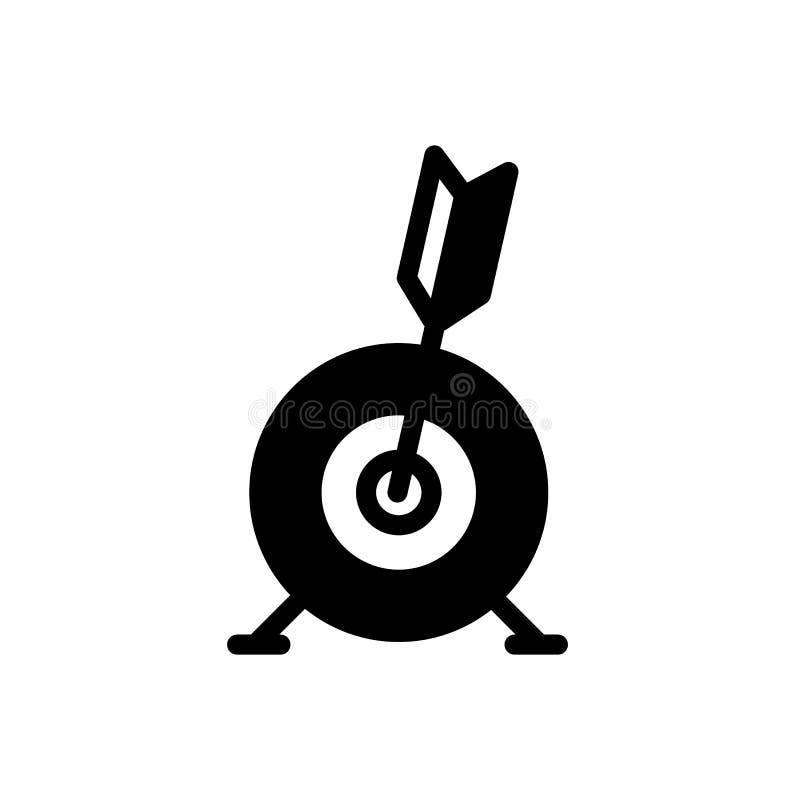 Arrow Board, Business Target Symbol Flat Black Line Icon, Vector ...