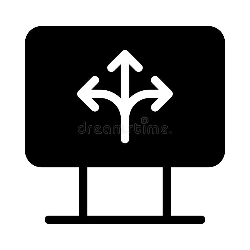 Arrow Board Vector Glyph Flat Icon Stock Illustration - Illustration of ...