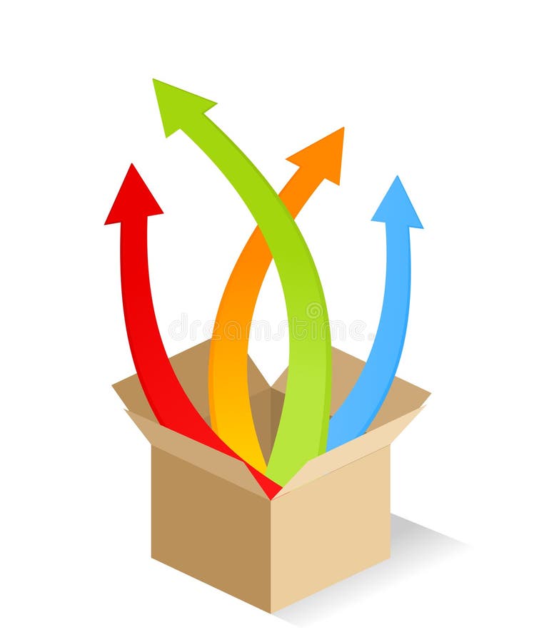 Arrow from a box stock vector. Illustration of internet - 19672636