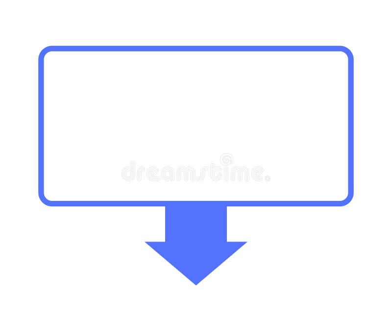 Arrow Box Downward Label Icon Stock Illustration - Illustration of ...