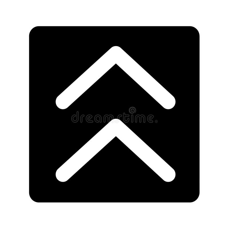 Arrow Box Double Up Icon Isolated on White Background Stock ...