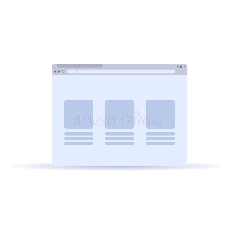 Cartoon Browser Window. Isolated Website Template. Web Page Mockup in ...