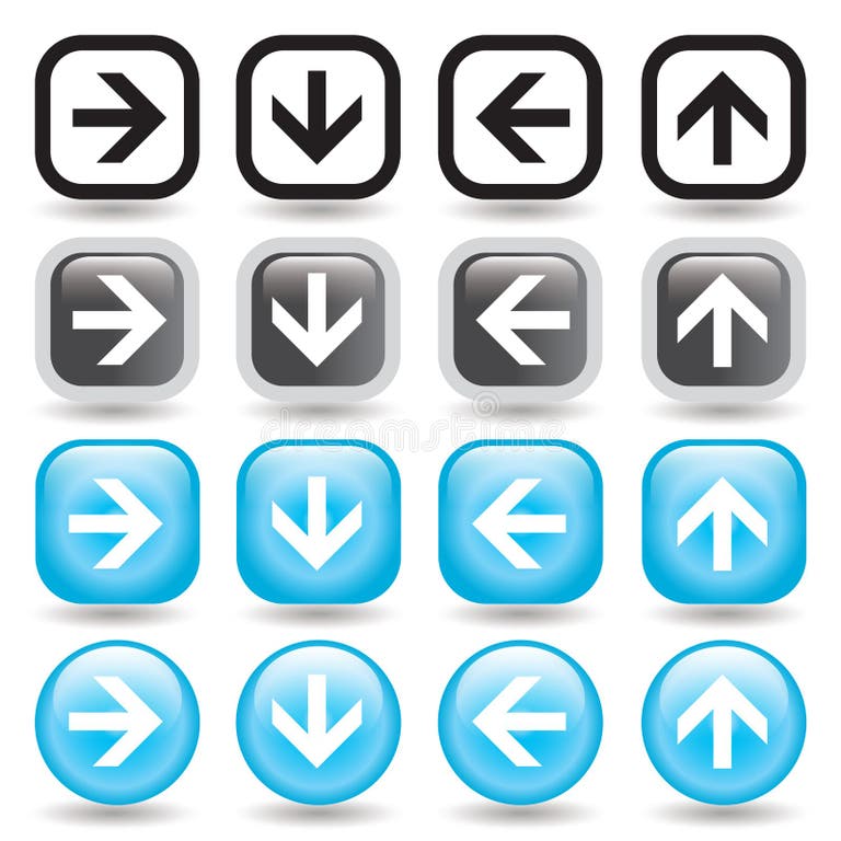 Arrow Button Set stock vector. Illustration of interface - 6177185
