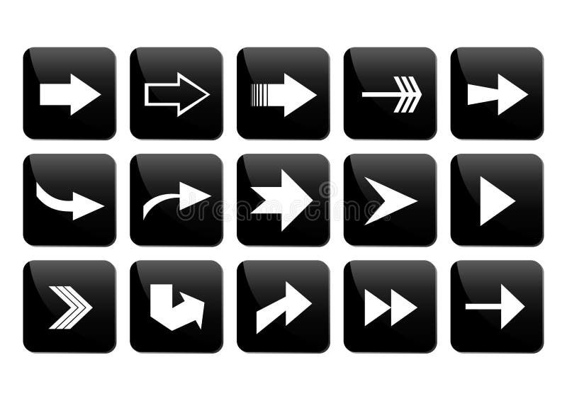Arrow Button Sets Isolated on White Stock Illustration - Illustration ...