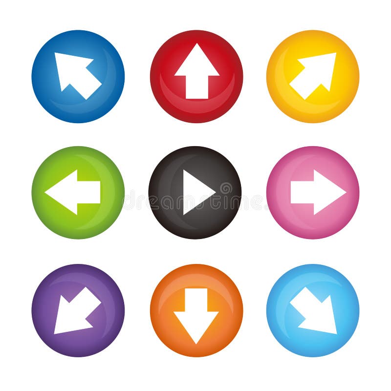 Arrow buttons material stock vector. Illustration of circle - 196101173