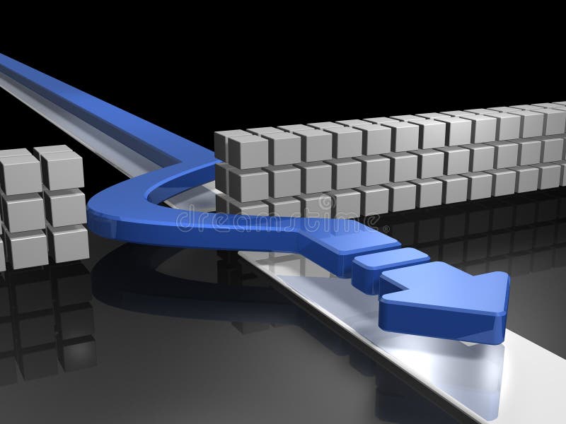 An Arrow that Bypasses an Obstacle Represents Success. Stock ...