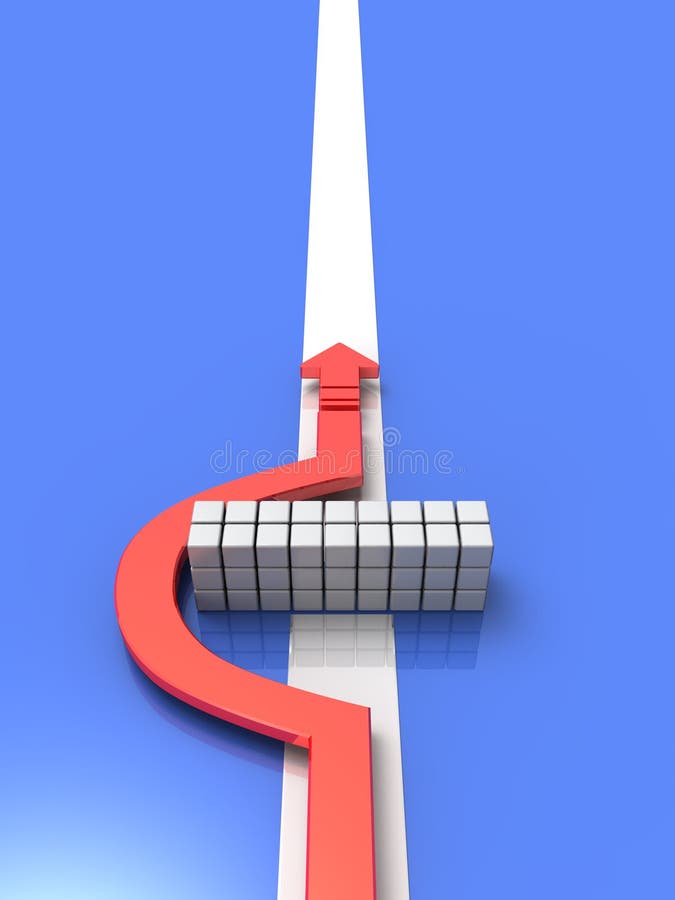 An Arrow that Bypasses Obstacles. that is the Image of the Solution ...