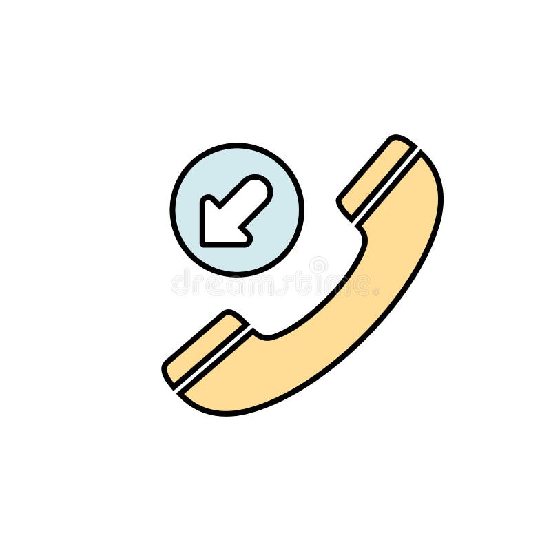 Arrow Call Handle Handset Incoming Phone Telephone Icon Stock Vector ...