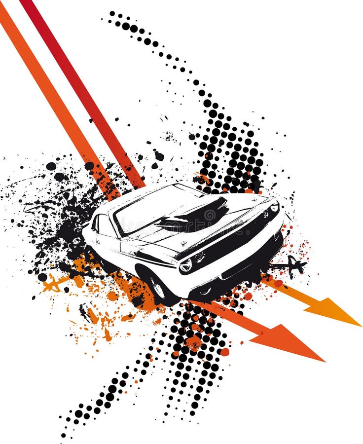 Arrow Car stock vector. Illustration of wheel, scene, splatter - 4276123