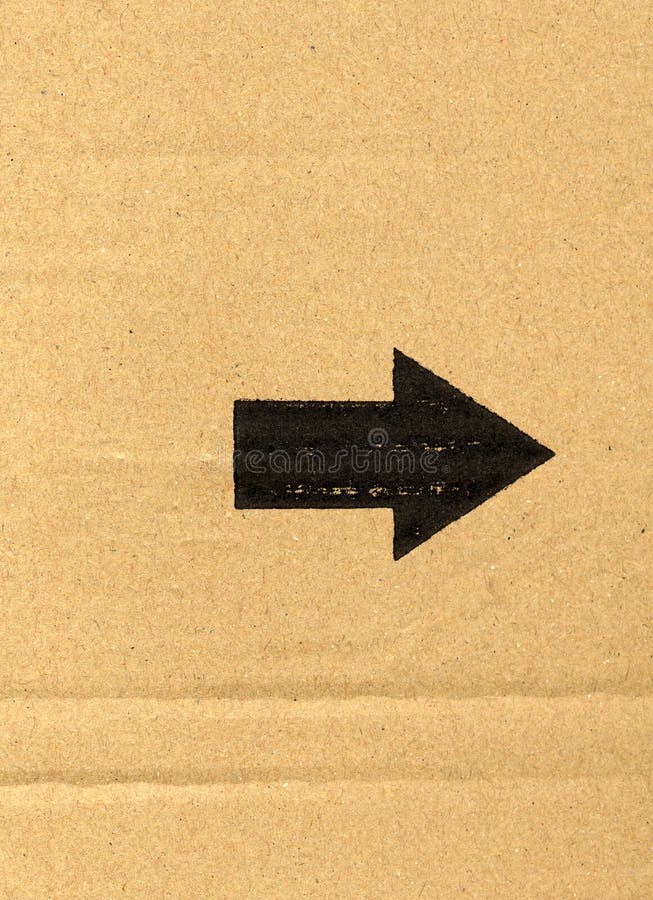 Arrow on cardboard stock image. Image of cardboard, right - 104285243