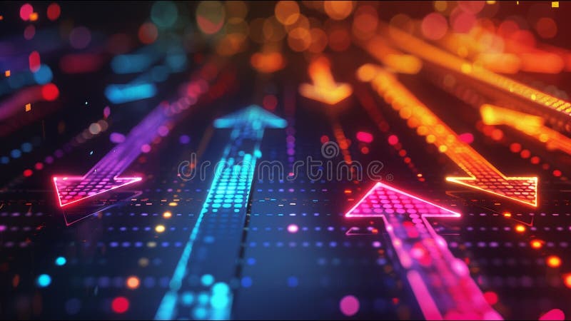 Arrow Chart Cyber Information Nodes Electronic Info Arrows Stock ...