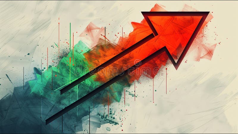 Arrow Chart Cyber Information Nodes Electronic Info Arrows Stock ...