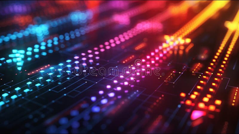 Arrow Chart Cyber Information Nodes Electronic Info Arrows Stock ...