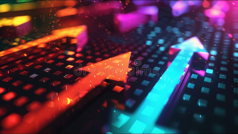 Arrow Chart Cyber Information Nodes Electronic Info Arrows Stock ...