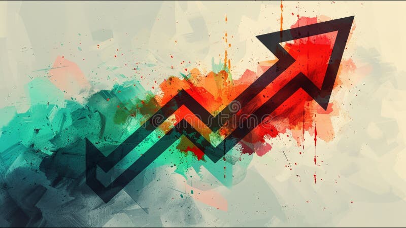 Arrow Chart Cyber Information Nodes Electronic Info Arrows Stock ...