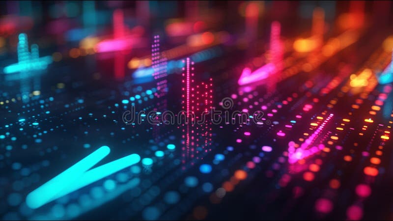 Arrow Chart Cyber Information Nodes Electronic Info Arrows Stock ...