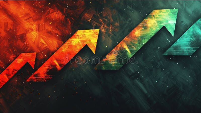 Arrow Chart Cyber Information Nodes Electronic Info Arrows Stock ...