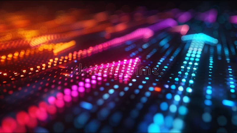 Arrow Chart Cyber Information Nodes Electronic Info Arrows Stock ...