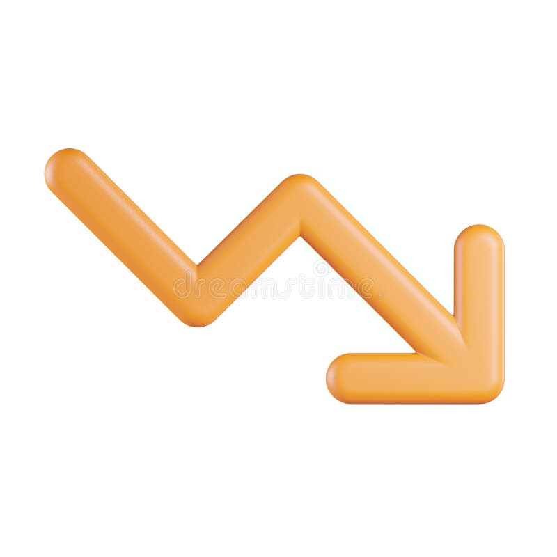 Arrow Chart Down 3D Icon stock illustration. Illustration of graph - 340442525