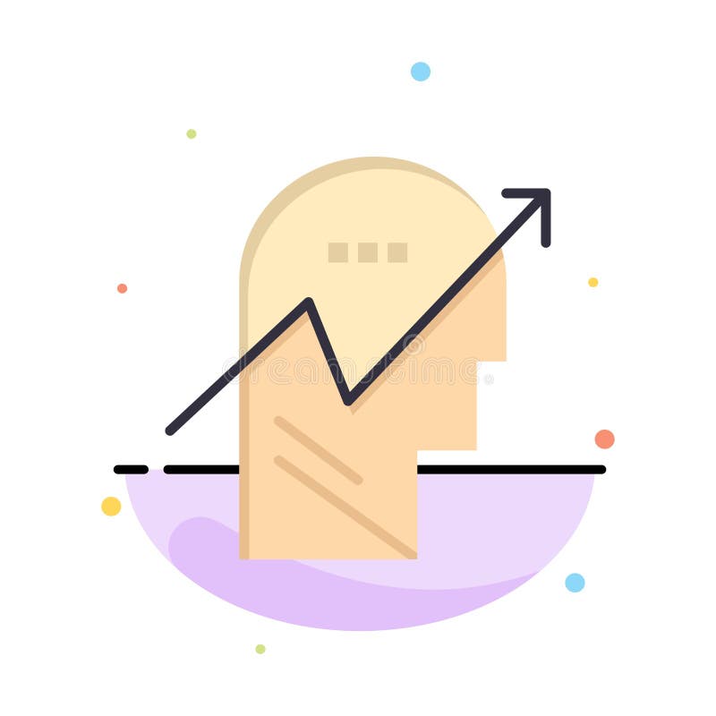 Arrow, Chart, Human, Knowledge, Mind, Abstract Flat Color Icon Template ...