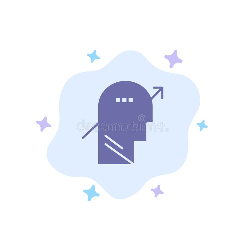 Arrow, Chart, Human, Knowledge, Mind, Blue Icon on Abstract Cloud ...