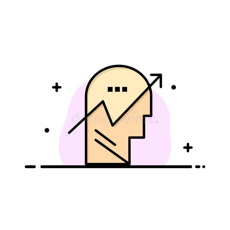 Arrow, Chart, Human, Knowledge, Mind, Business Flat Line Filled Icon ...