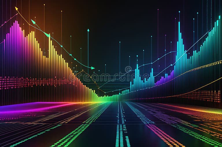 Arrow Chart Showcasing Digital Transition with Abstract Technology ...