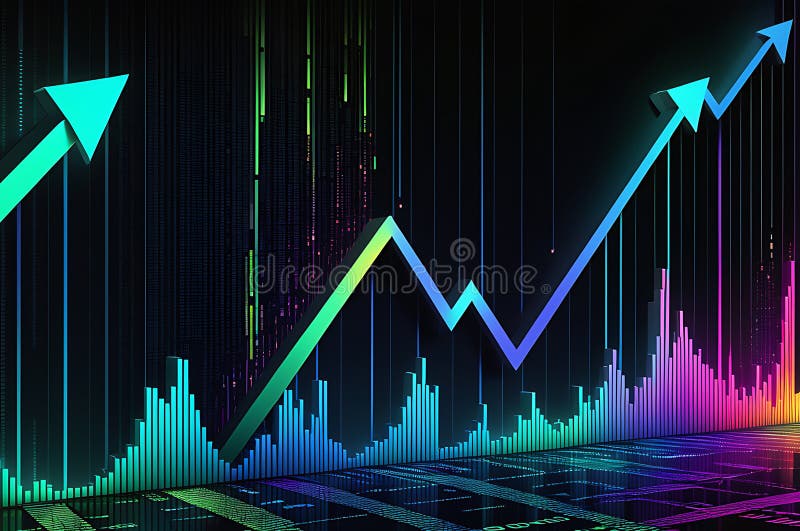 Arrow Chart Showcasing Digital Transition with Abstract Technology ...