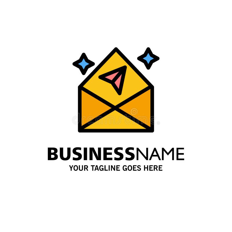 Arrow, Chat, Mail, Open Business Logo Template. Flat Color Stock Vector ...