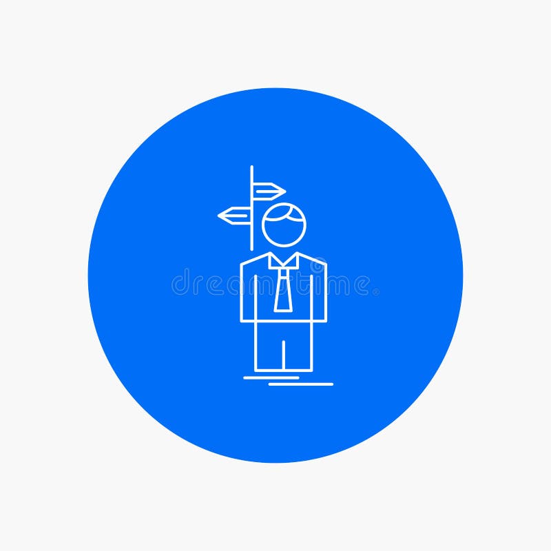 Arrow, Choice, Choose, Decision, Direction White Line Icon in Circle ...