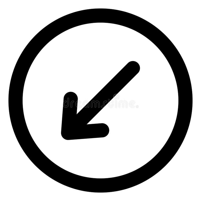 Arrow in Circle Diagonal Bold Direction Stock Illustration ...