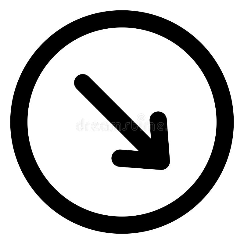 Arrow in Circle Diagonal Right Bold Navigation Stock Illustration ...