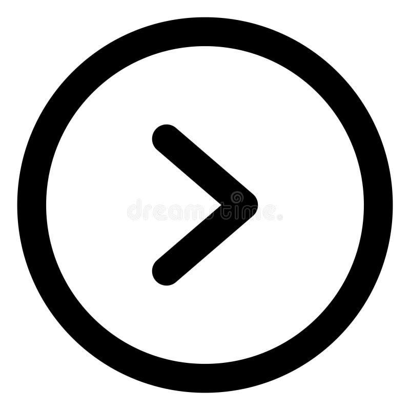 Arrow in Circle Forward Bold Minimalist Stock Illustration ...