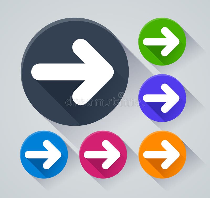 Arrow Circle Icons with Shadow Stock Vector - Illustration of icon ...