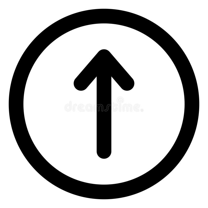 Arrow in Circle Upward Bold Thick Direction Stock Illustration ...