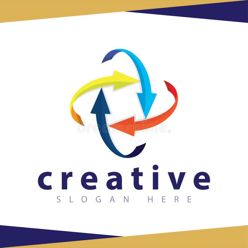 Arrow circular logo stock vector. Illustration of three - 159026972