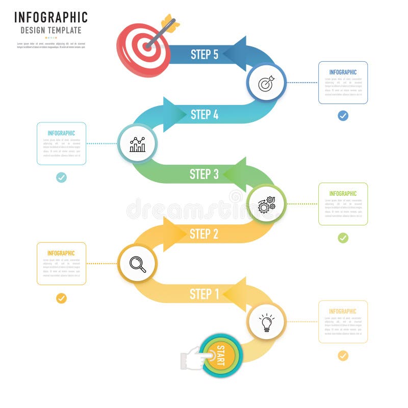 Arrow and Circular Roadmap Infographic for Business Presentation Stock ...