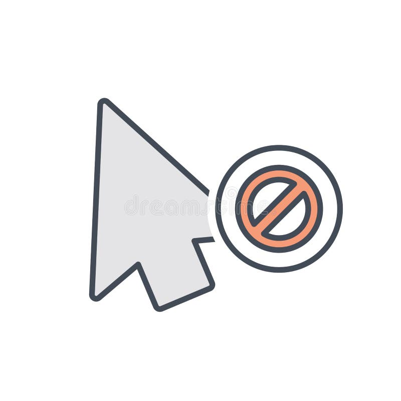 Arrow Click Cursor Disable Mouse Pointer Icon Stock Vector ...