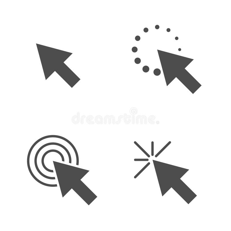 Arrow click icons stock illustration. Illustration of hand - 150422319