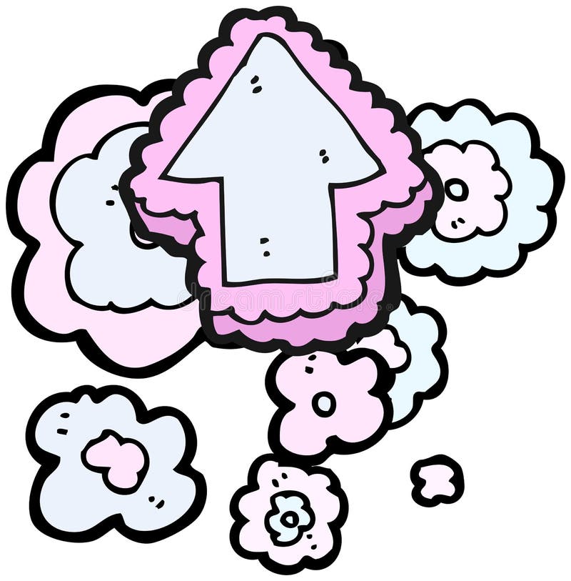 Arrow cloud cartoon stock illustration. Illustration of drawing - 22288761